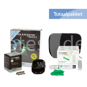 Glucofix Tech Totaalpakket met 50 teststrips en 110 lancetten voor €19.95